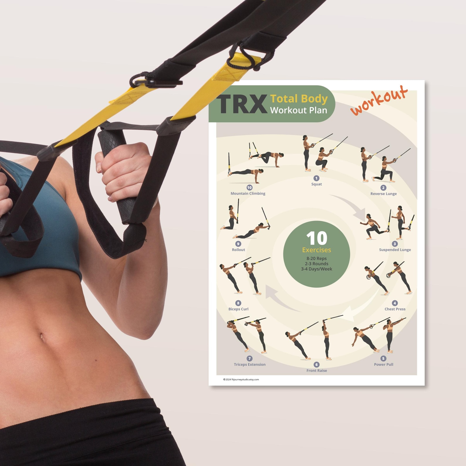 TRX Total Body Workout Plan | Suspension Training Full Body Printable ...
