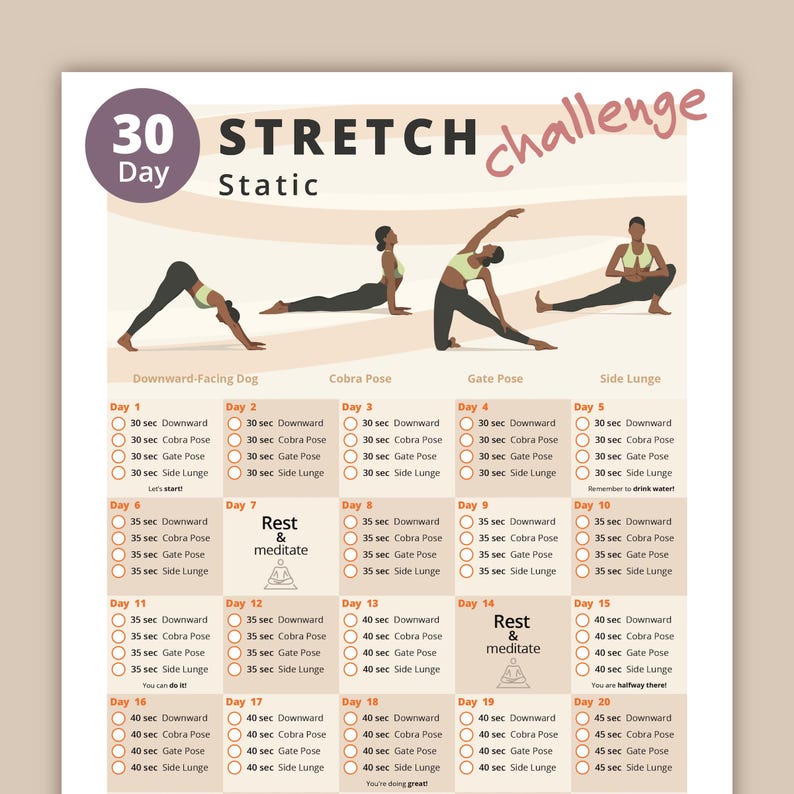 30 Day Stretch Challenge | Stretching Challenge | Stretch Routine ...