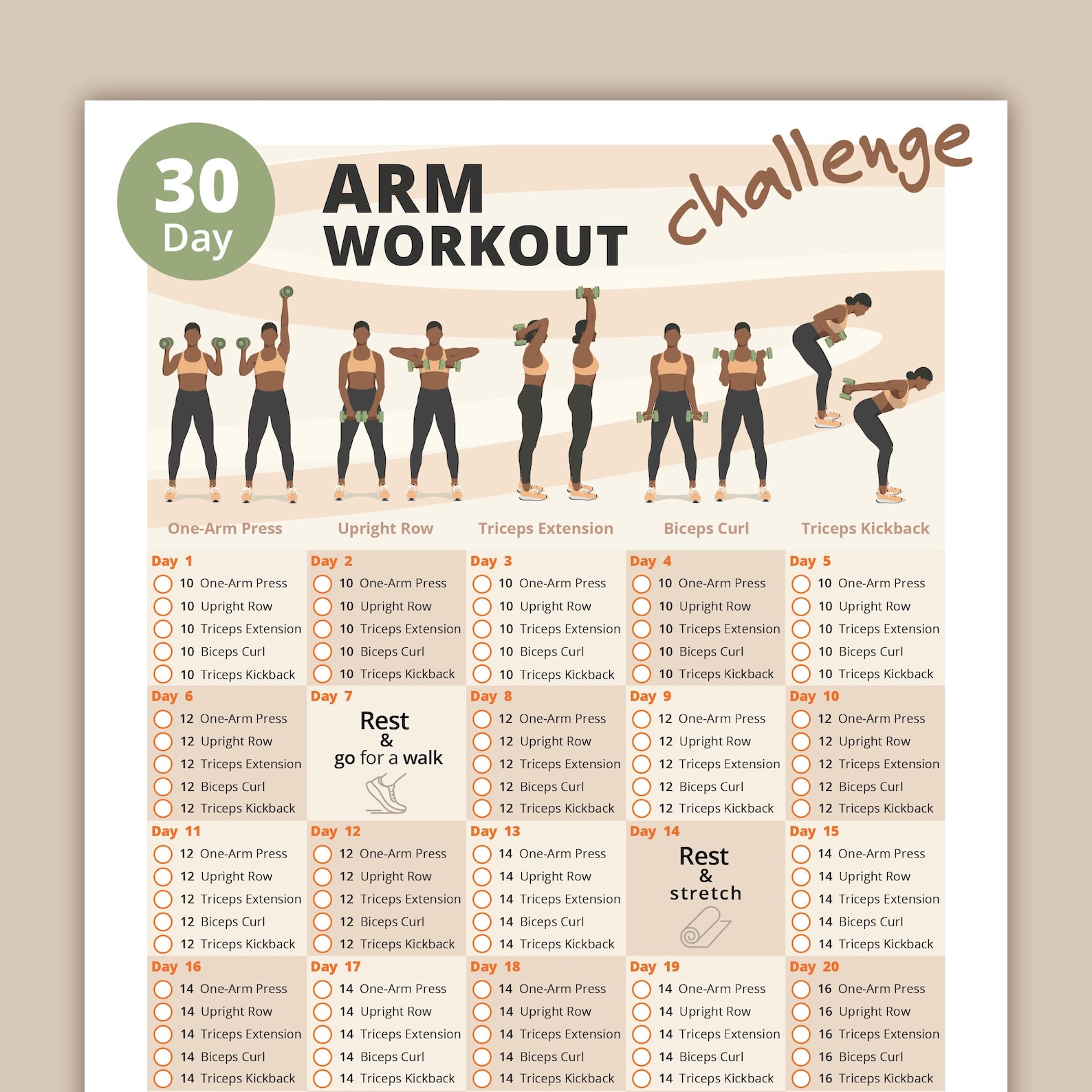 30 Day Arm Workout Challenge | Arm Workout Plan | Strengthen Arms ...