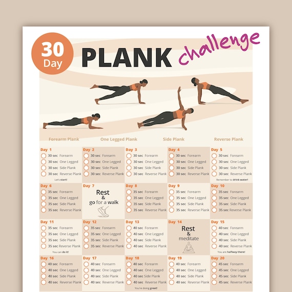Plank Challenge Calendar