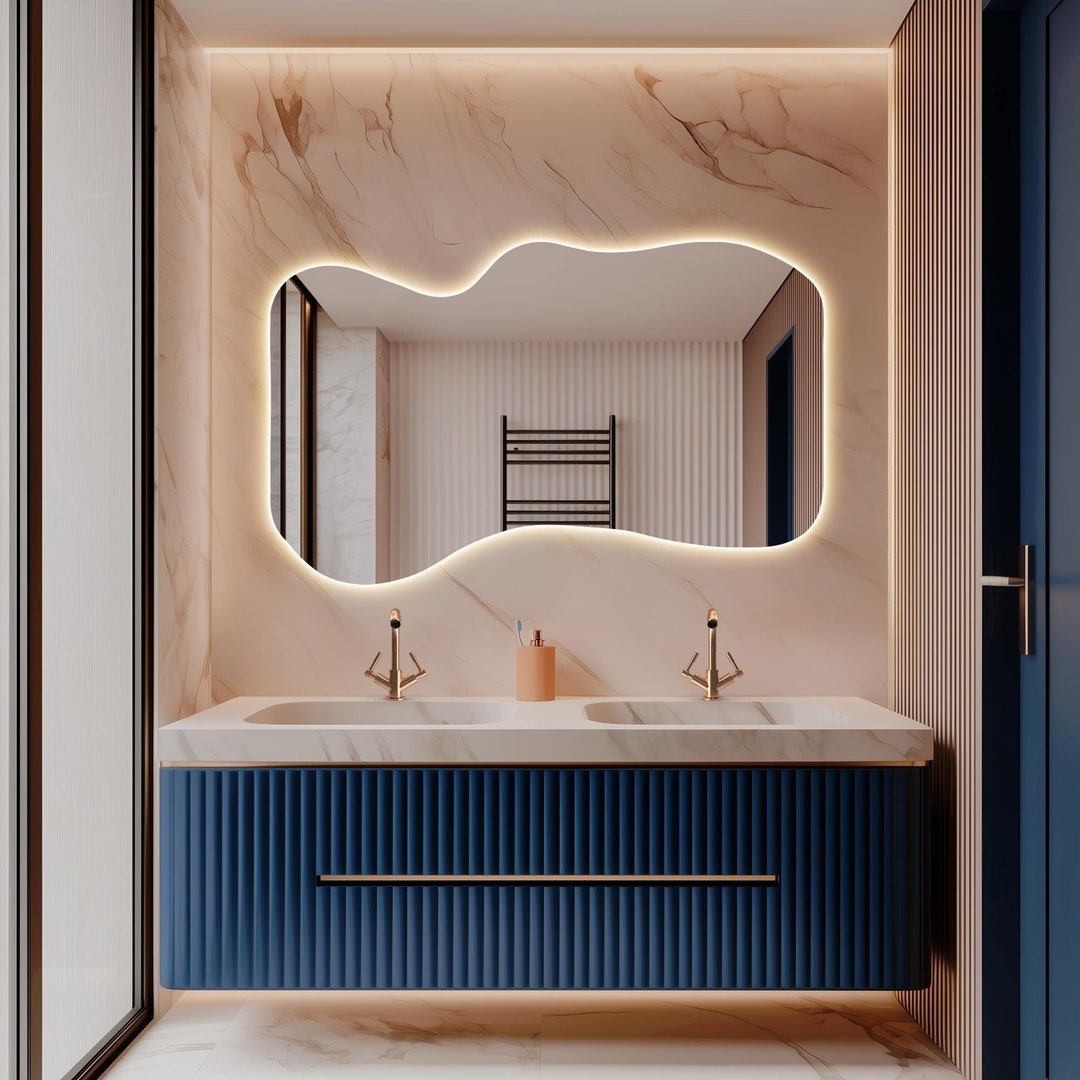 Luxury Frameless LED Mirror, Artistic Wall Mirror, Contemporary Lighted ...