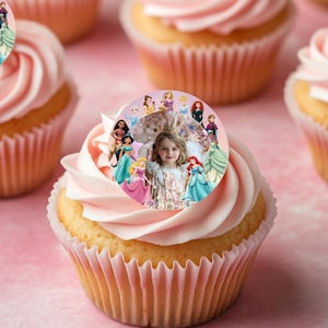 Princess Birthday Stickers: Editable Name & Font (canva Template ...