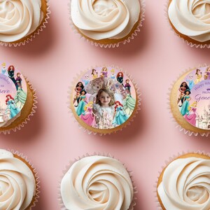 Princess Birthday Stickers: Editable Name & Font (canva Template ...