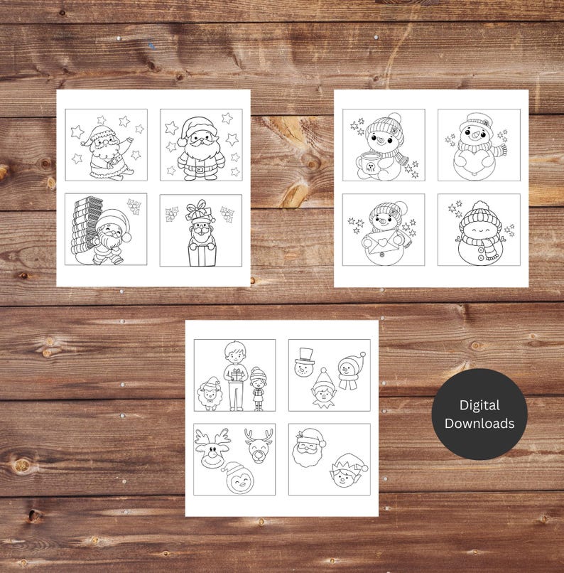 Coloring Pages - Christmas - Digital Downloads - PDF - Etsy