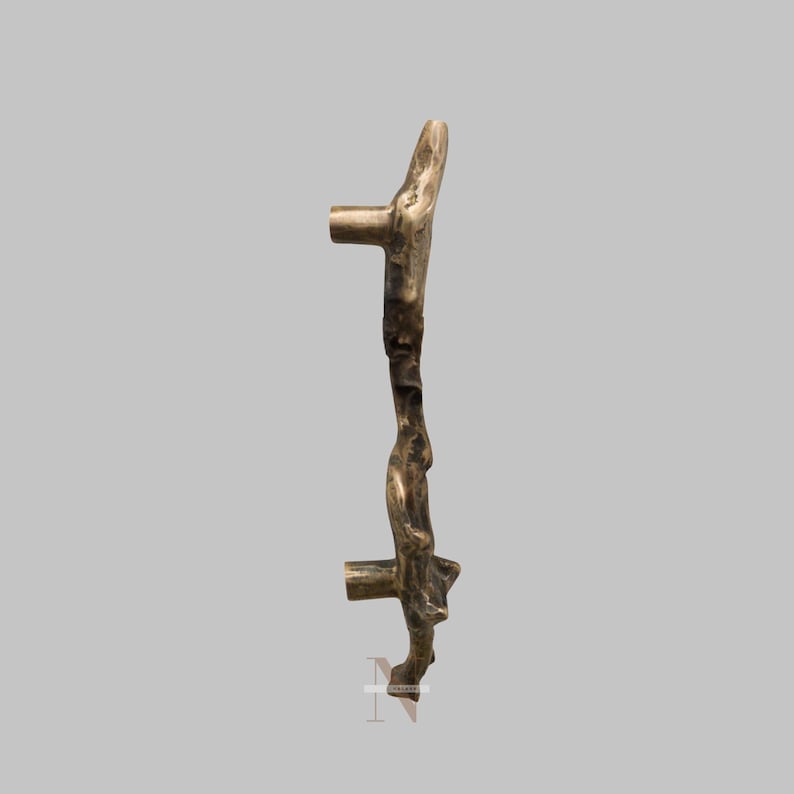 Rustic Solid Brass Branch Handle - Handmade Cabinet Door Pull - Etsy