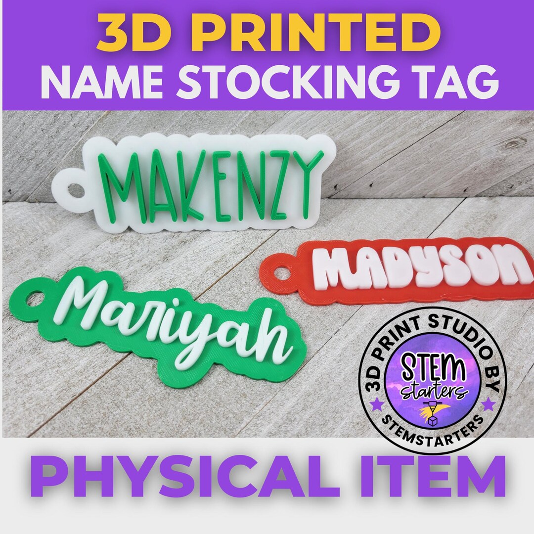 Custom 3d-printed Stocking Tags With Name & Color Options ...