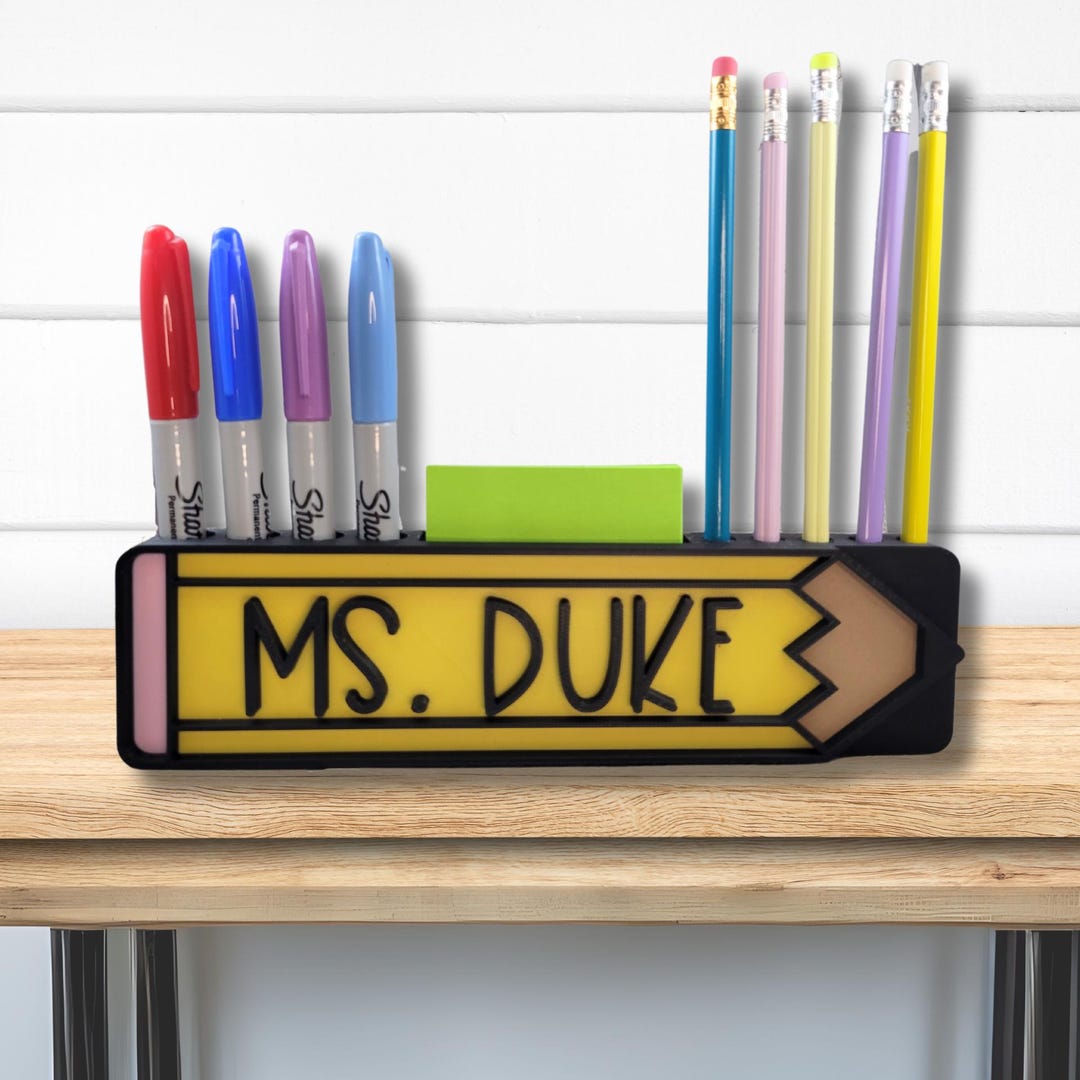Custom Pencil Desk Caddy Desk Name Plate Sign With Name & Color Options ...