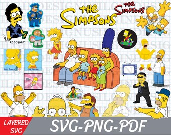 Simpsons Svg Cut Files for Cricut / Silhouette, Svg, Png, Pdf, Simpsons ...