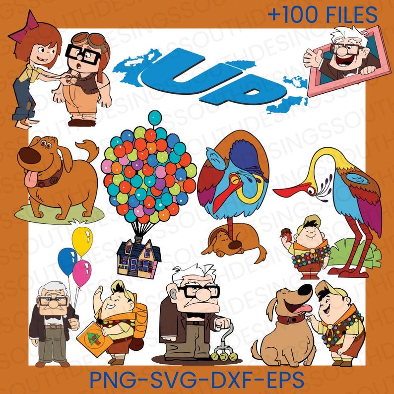 Up Svg, Layered SVG, DXF, PNG Digital Download, up Svg Bundle, Movie ...