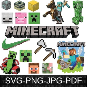 22 Minecraft PNG Bundle Minecraft Clipart & Birthday Designs Printable ...
