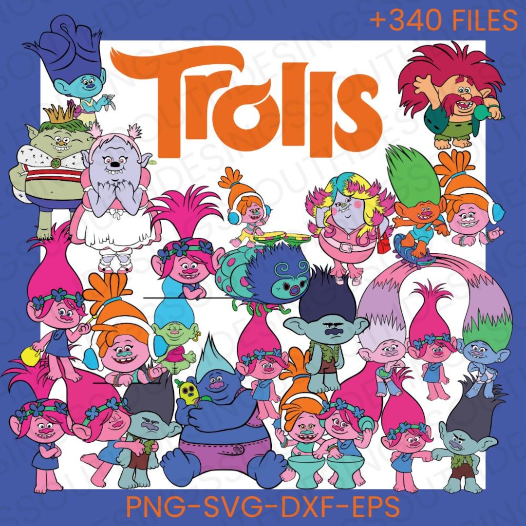 Trolls Svg Bundle, Trolls Svg Cut Files for Cricut / Silhouette, Png ...
