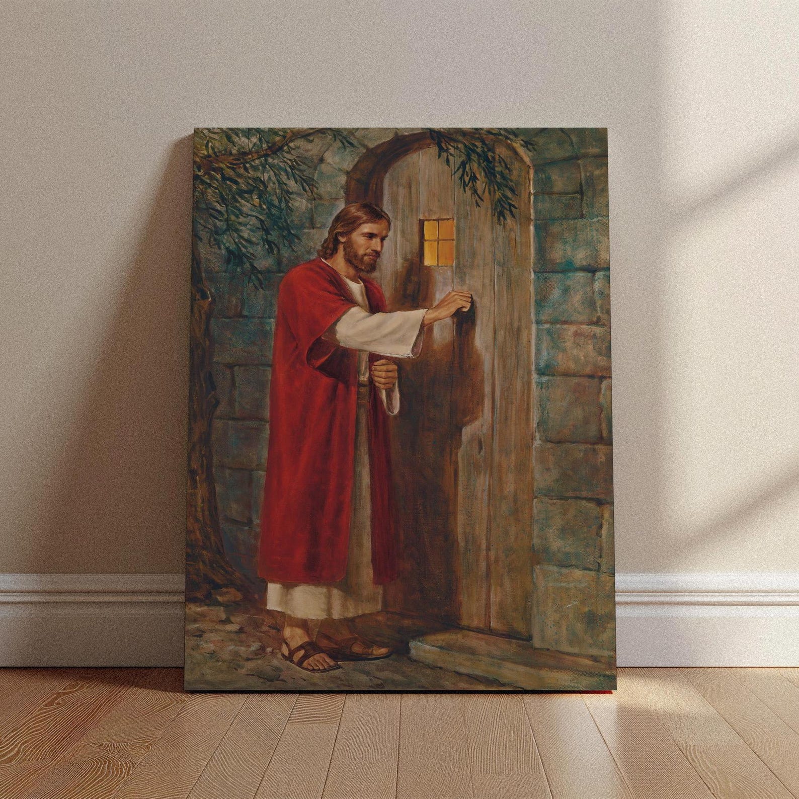 Jesus Knocking at the Door Icon Canvas Wall Art, Jesus Knocking the ...