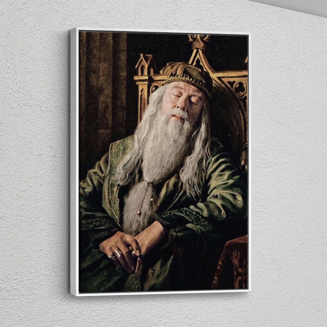 Dumbledore Sleeping Painting Canvas Print, School Professor Wall Art ...
