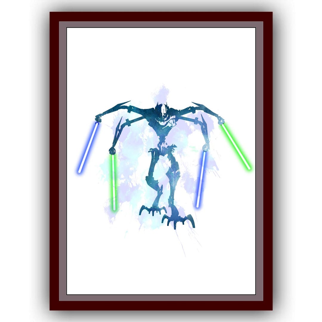 Star Wars Poster General Grievous Watercolor Print Home Decor Wall Art ...