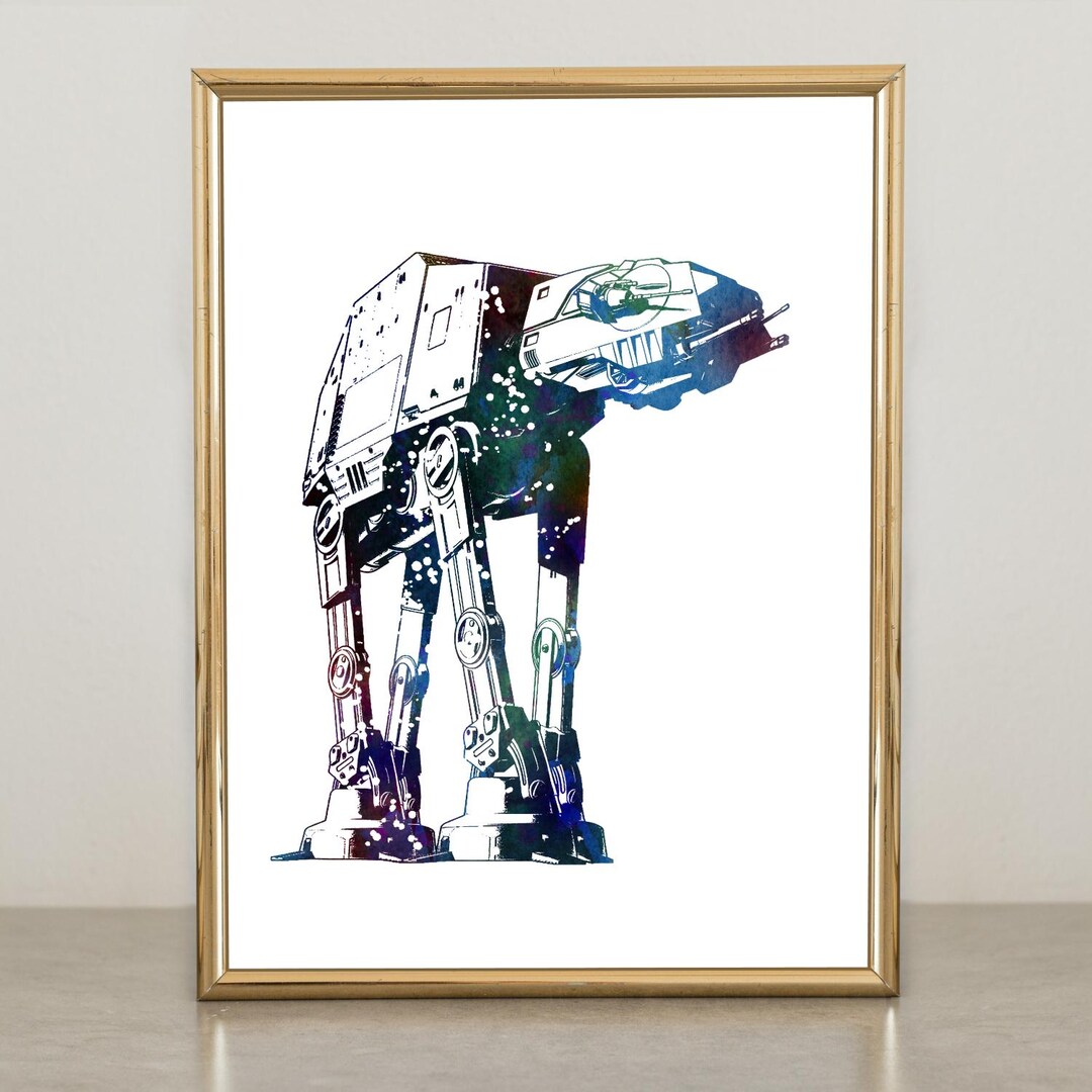Star Wars Poster AT-AT Walker Watercolor Print Home Decor Wall Art ...