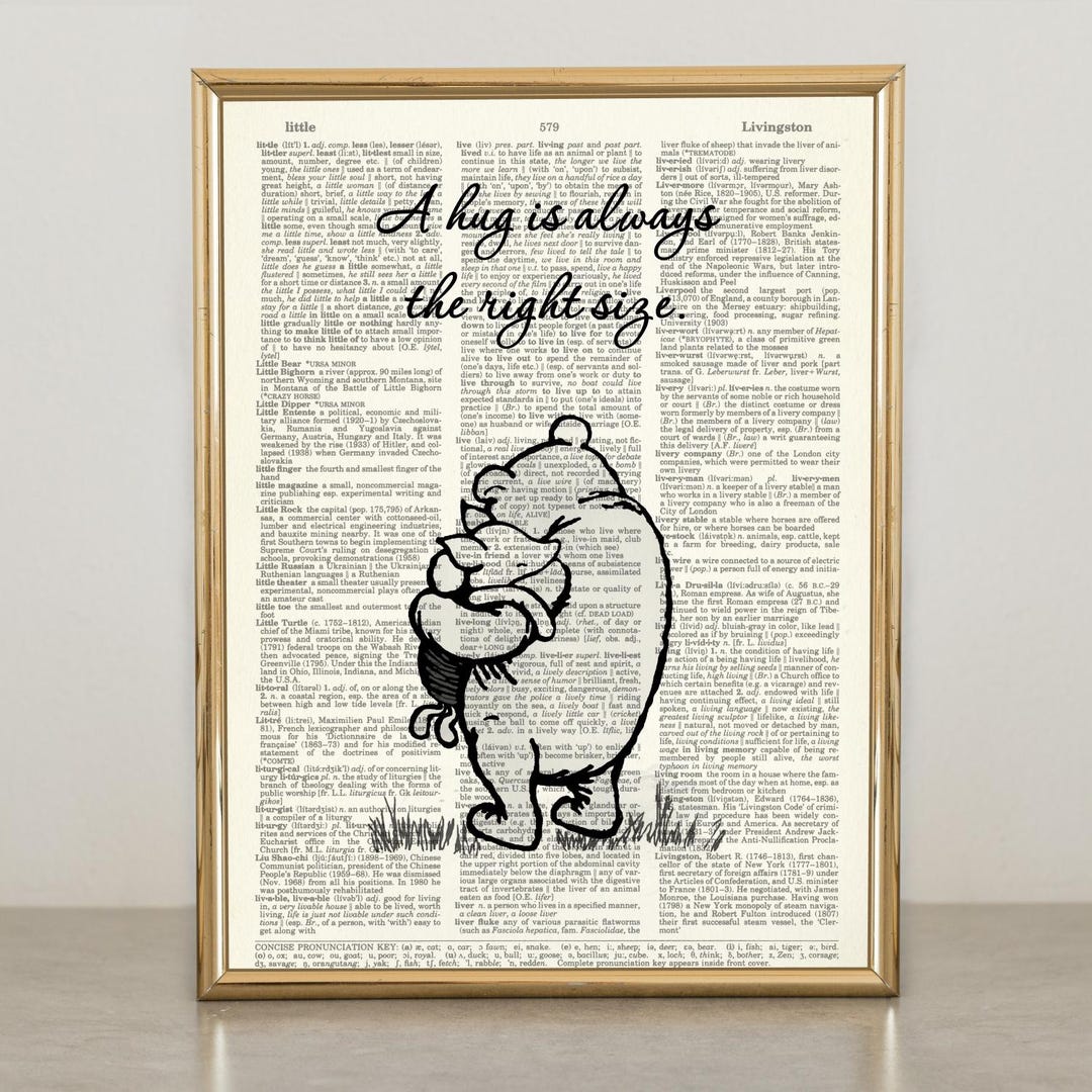 A Hug is Always the Right Size ... Winnie the Pooh Quote Poster Kids ...