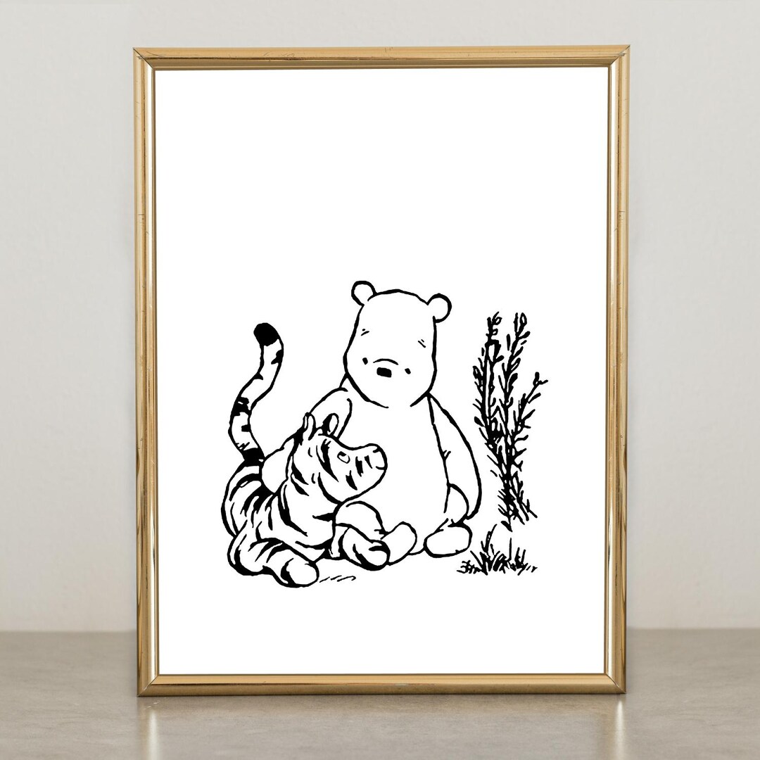 Winnie the Pooh Print Winnie the Pooh and Tigger Wall Art Classic ...