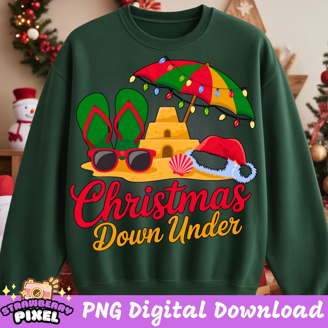 Christmas Down Under PNG, Australian Beach Christmas Design, Summer ...