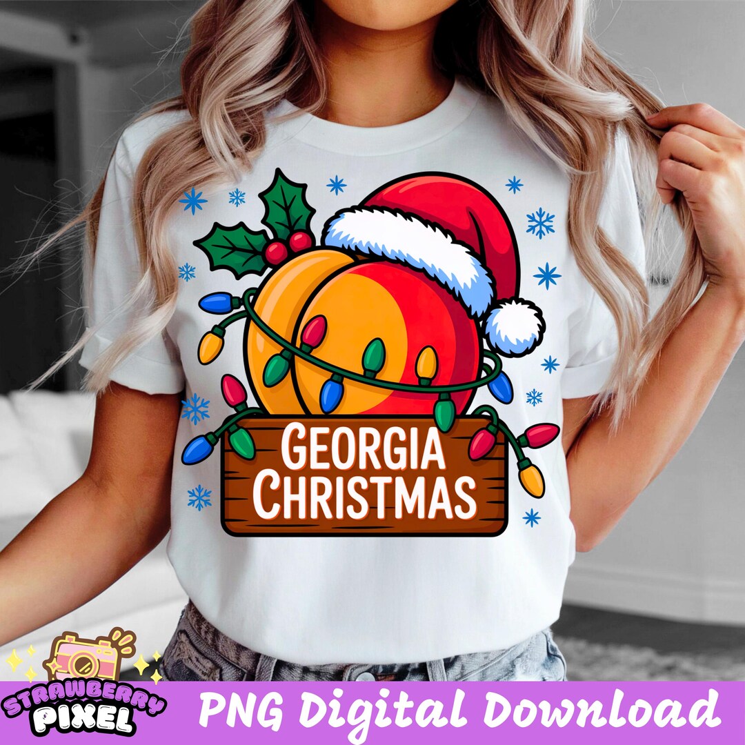 Georgia Christmas Peach PNG, Georgia Holiday Design, Georgia Peach ...