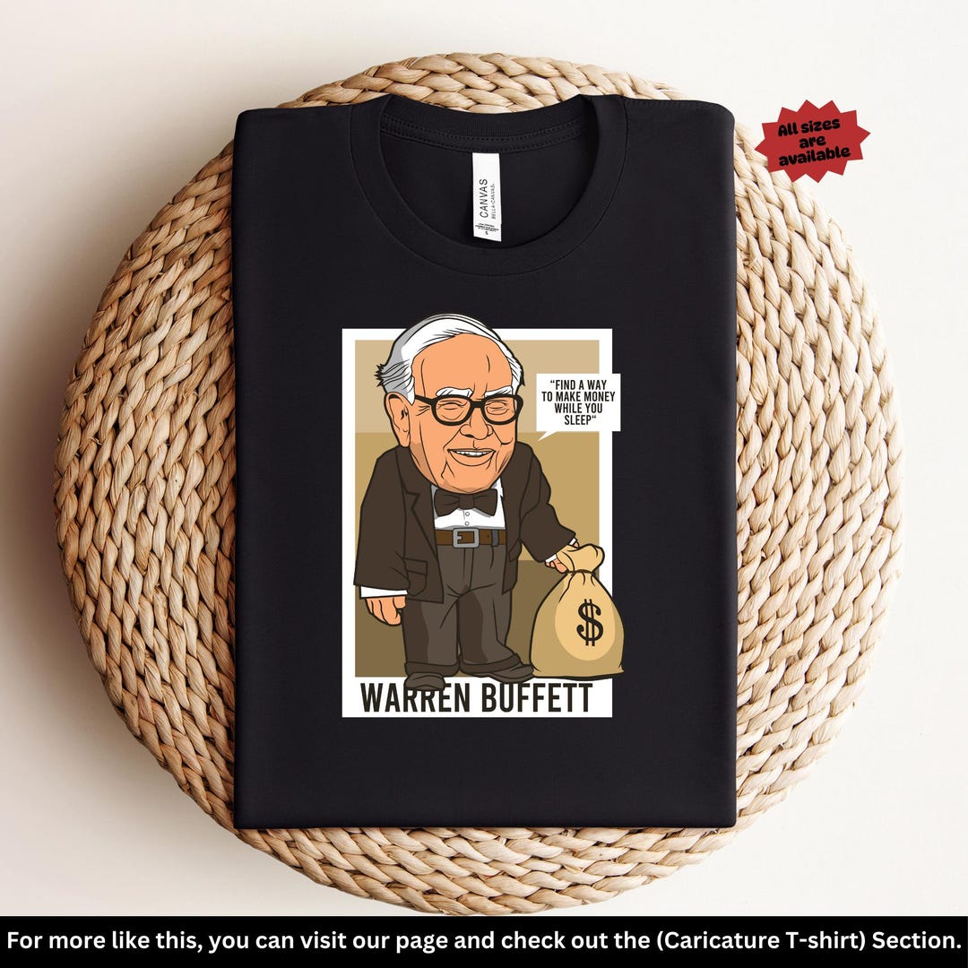 Warren Buffett Caricature Shirt, Funny Money Quote V-neck Shirt ...