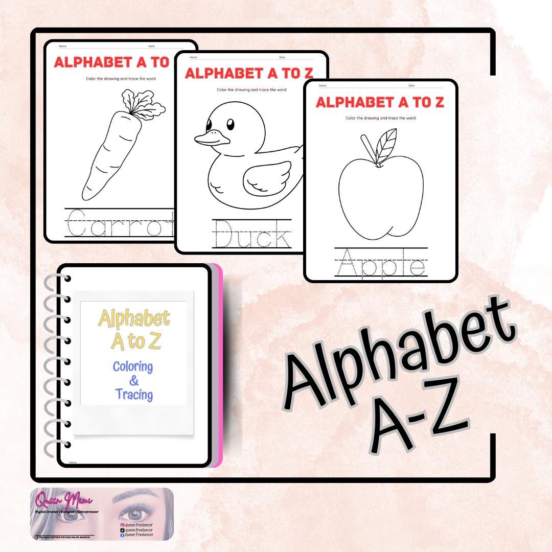 Alphabet Coloring & Tracing Booklet - Etsy