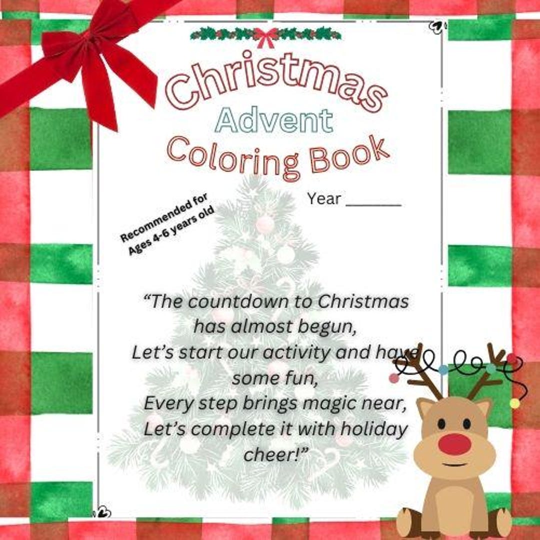 Printable Christmas Advent Coloring Activity Book for Children From ...