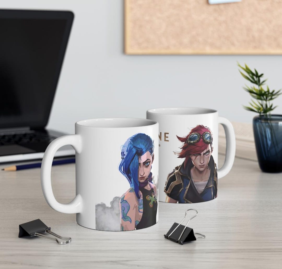 Arcane Vi and Jinx Mug, League of Legends Coffee Cup, Video Game ...