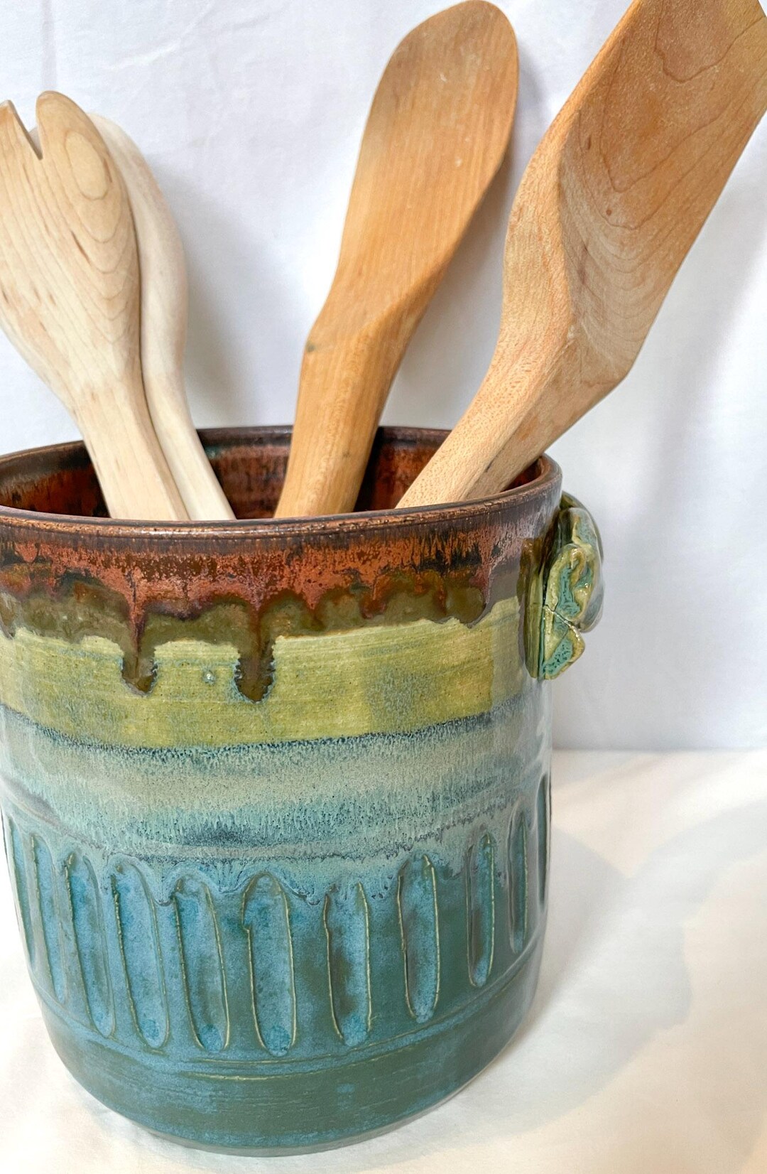 Handmade Pottery Utensil Holder - Etsy