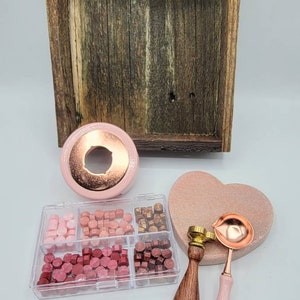 Pink-themed Wax Seal Kit in Rugged Wood Box - Etsy
