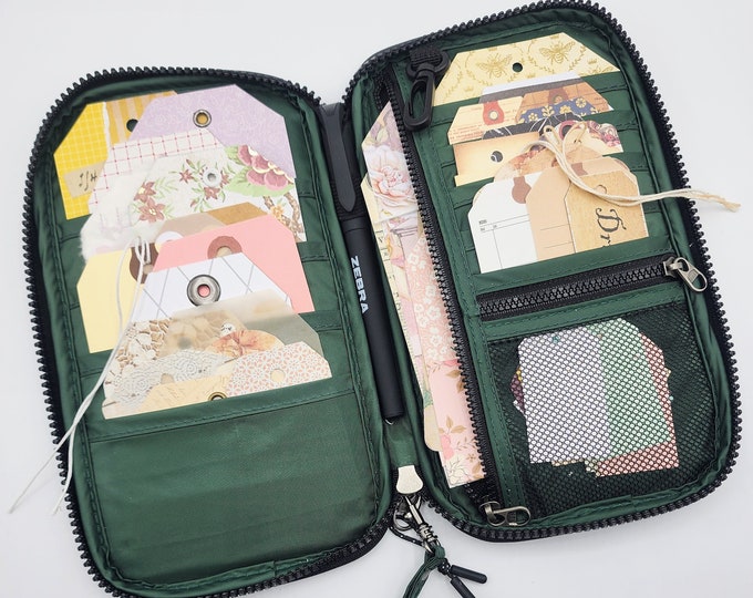 Black Stationery Folio Travel Organizer Case With 50 Pieces Accessories ...