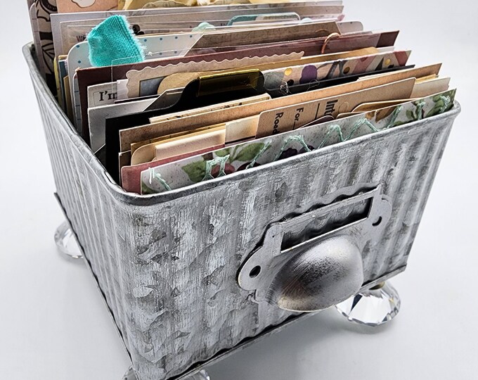 Metal File Box Filled With 100+ Pieces of Journaling Cards, Journals ...