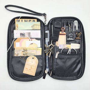 Black Stationery Folio Travel Organizer Case With 50+ Pieces ...