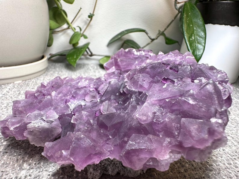 Purple Octahedral Fluorite on Matrix | Jiangxi Province, China | 508g ...