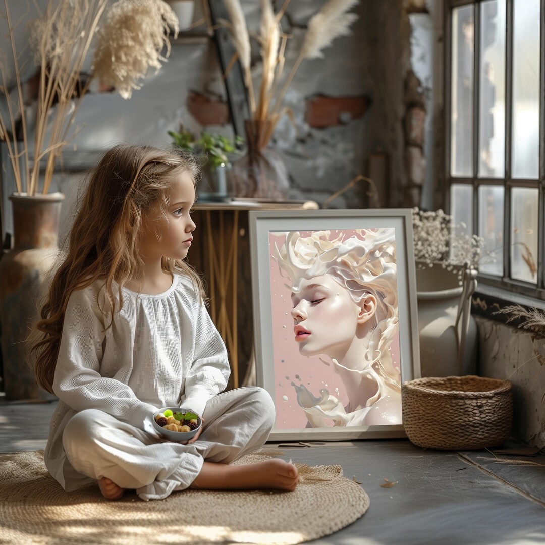 Serenity in Motion: Lady Clip Art, Female Digital Wall Art, Wall Art ...