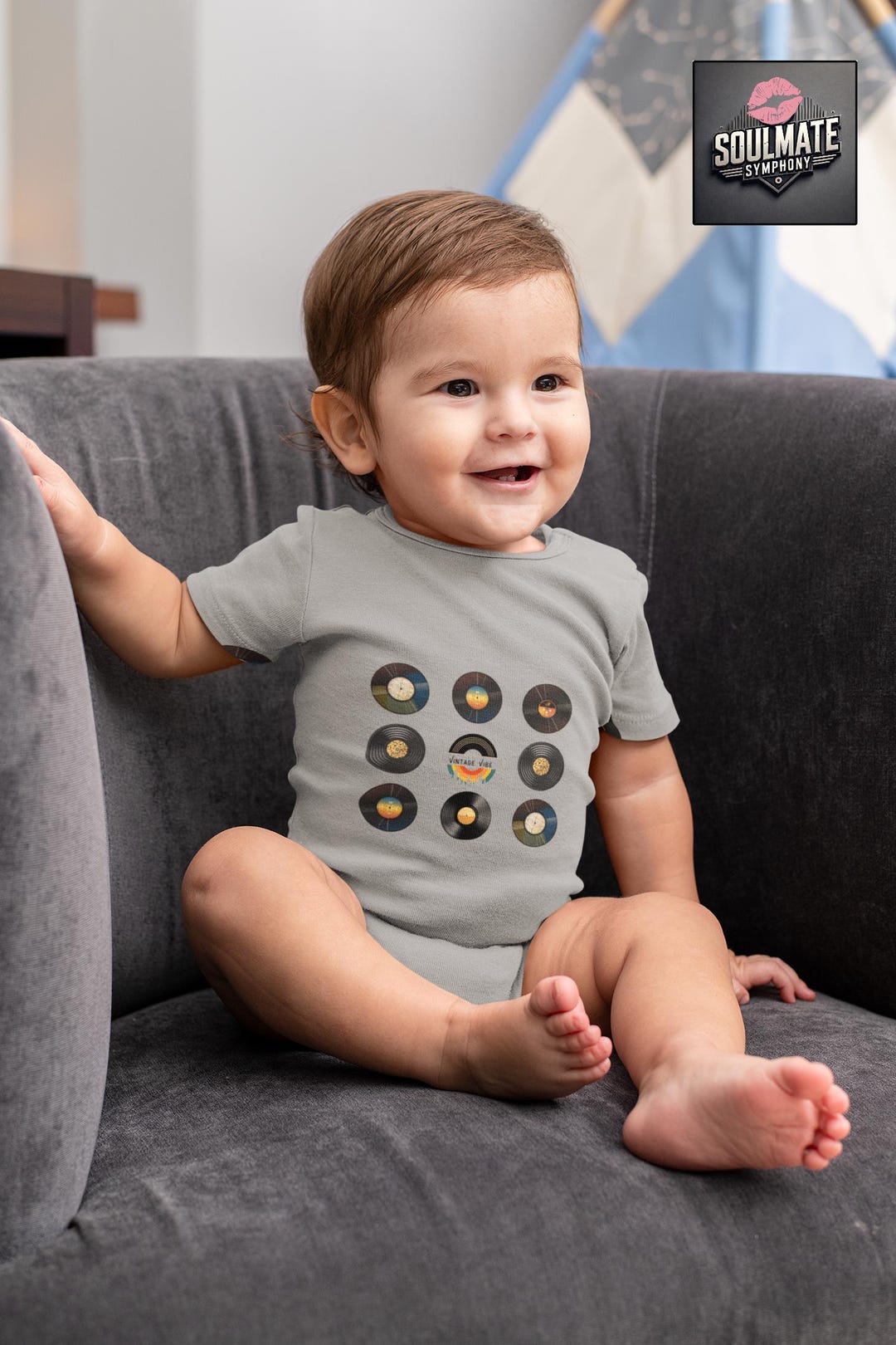 Infant Bodysuit | Vintage Vinyl Record Design Bodysuit | Music-inspired ...