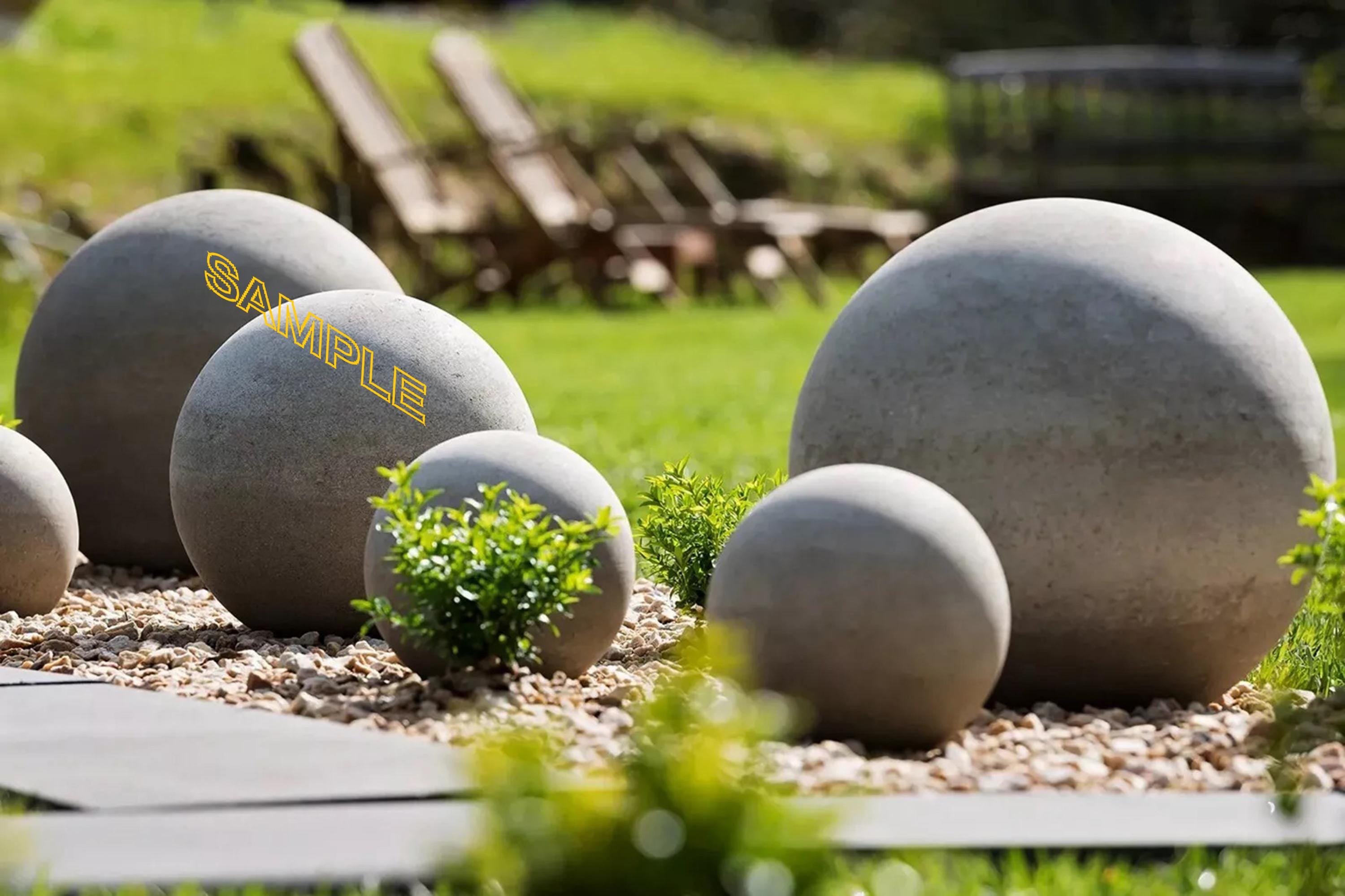 Round Cement Ball Sphere for Home or Garden Decor Indoor and Outdoor 16 ...