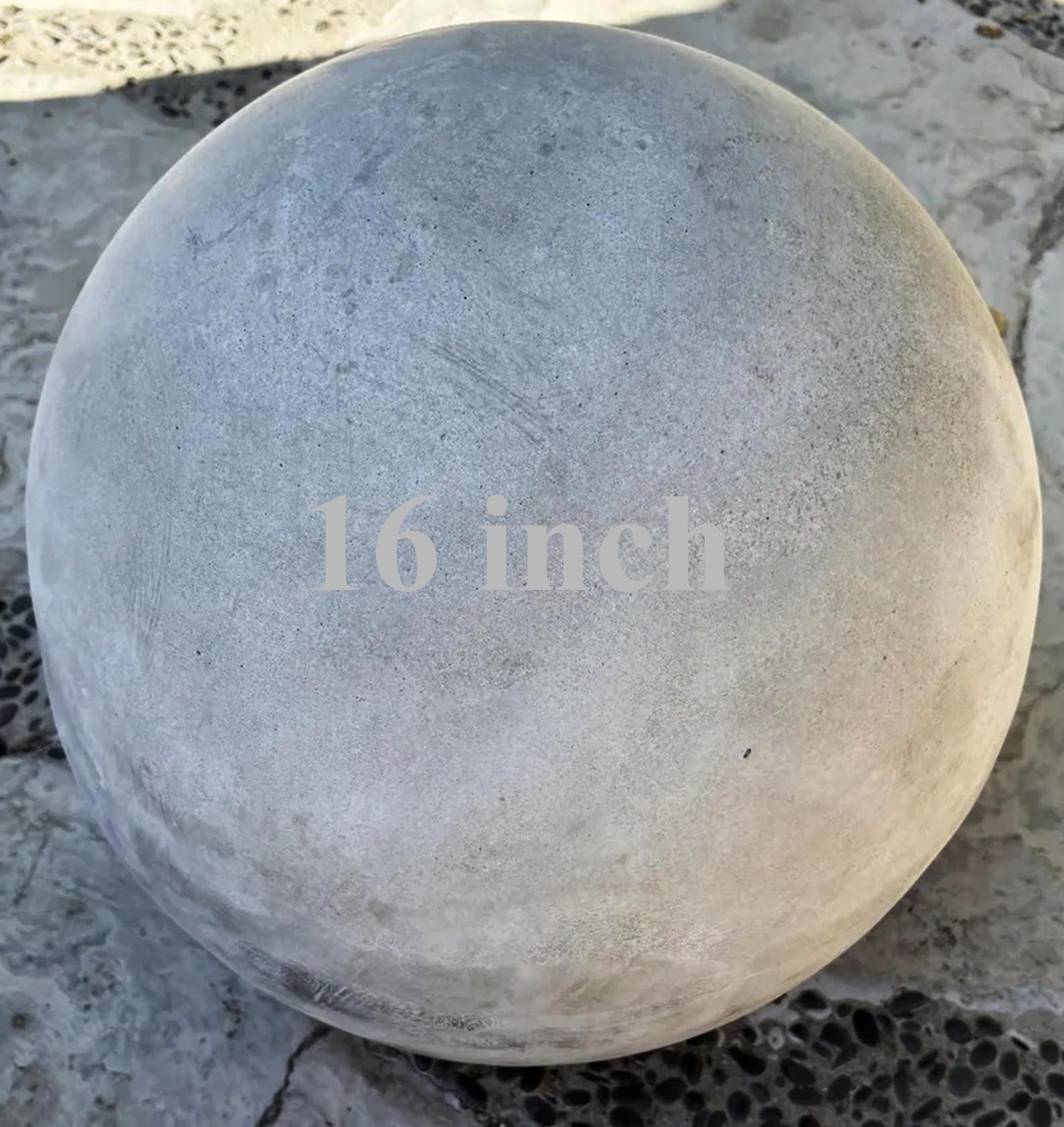 Round Cement Ball Sphere for Home or Garden Decor Indoor and Outdoor 16 ...