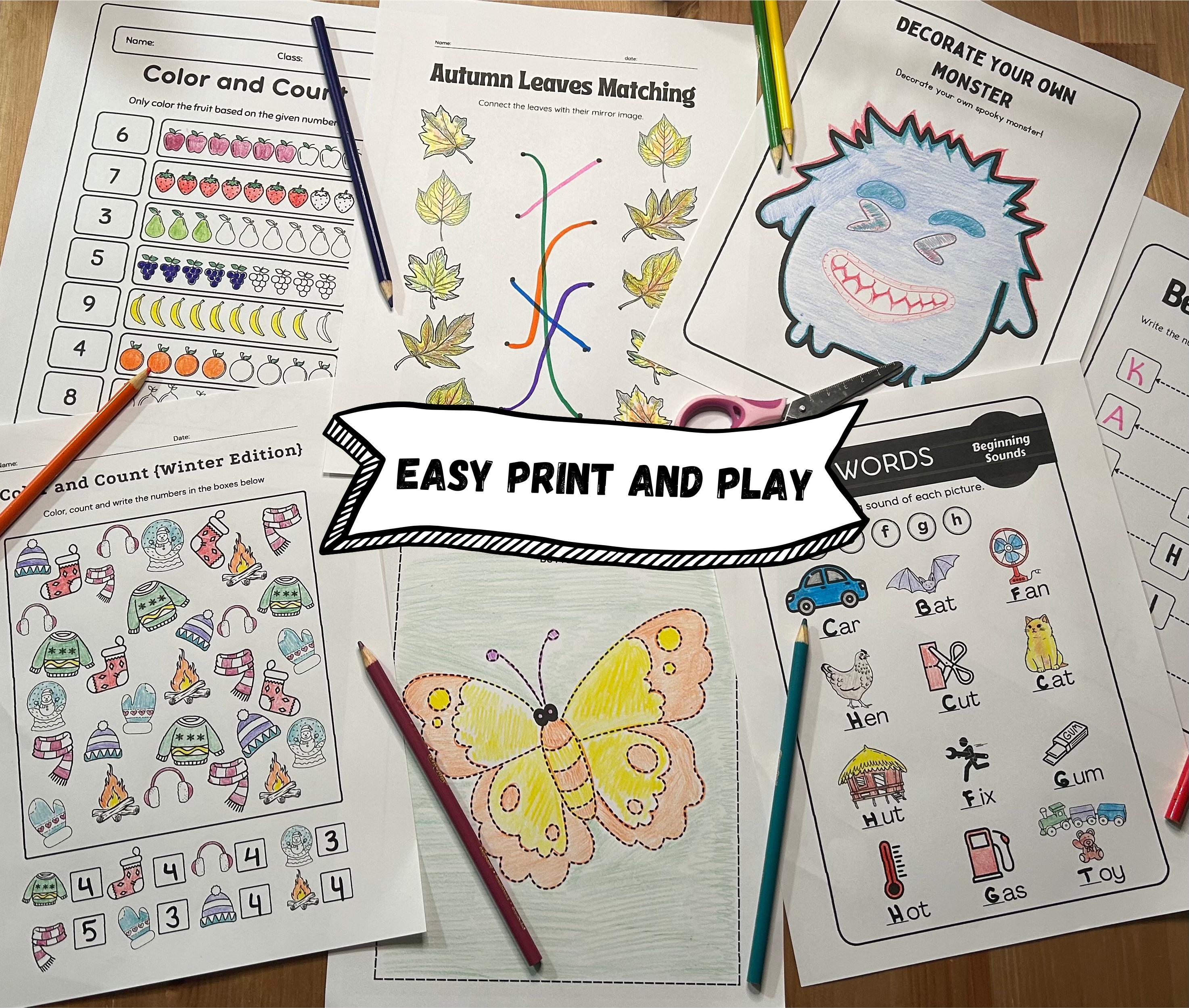 Busy Books Kids: 100+ Page Educational Printables for Homeschool ...