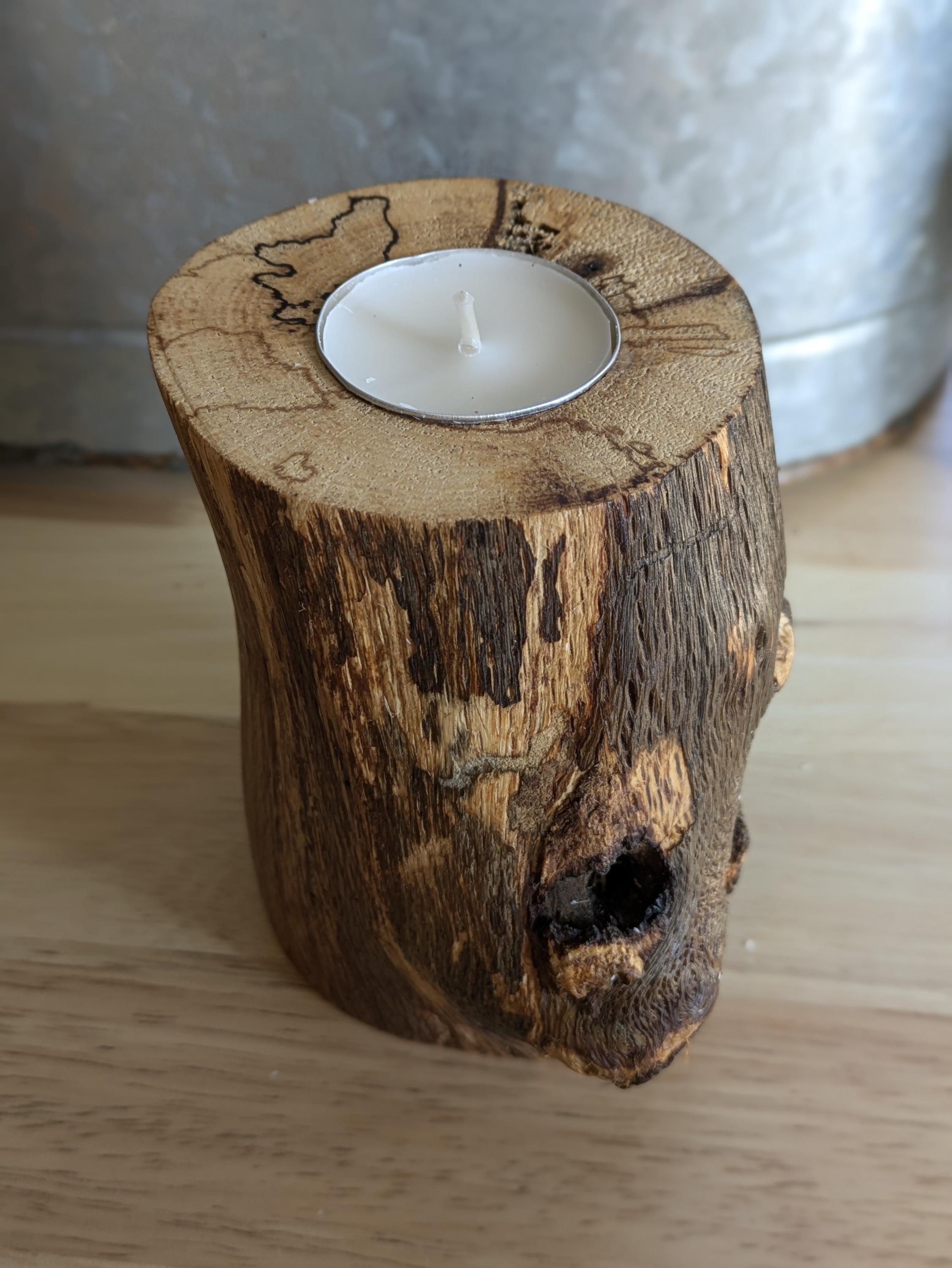 Tree Wood Natural Candle Holder Cozy Rustic Vibe - Etsy