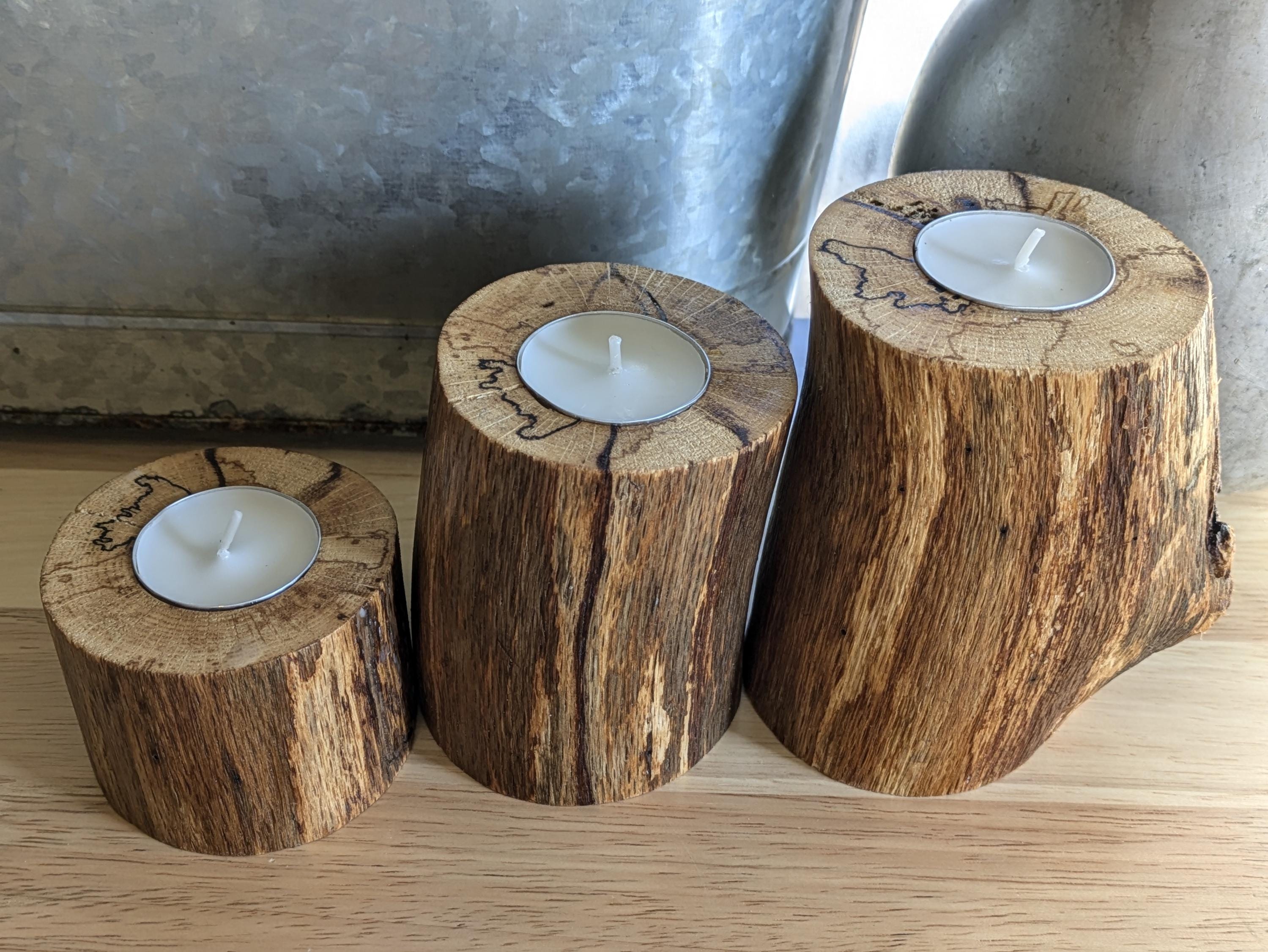 Tree Wood Natural Candle Holder Cozy Rustic Vibe - Etsy