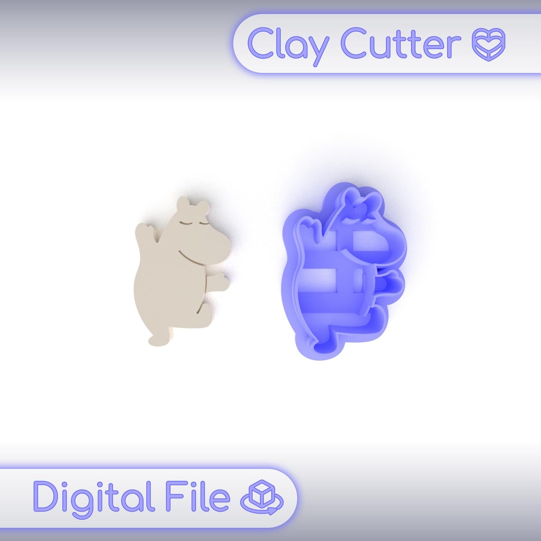 Moomin Polymer Clay Cutter | Earring DIY (digital STL File) - Etsy