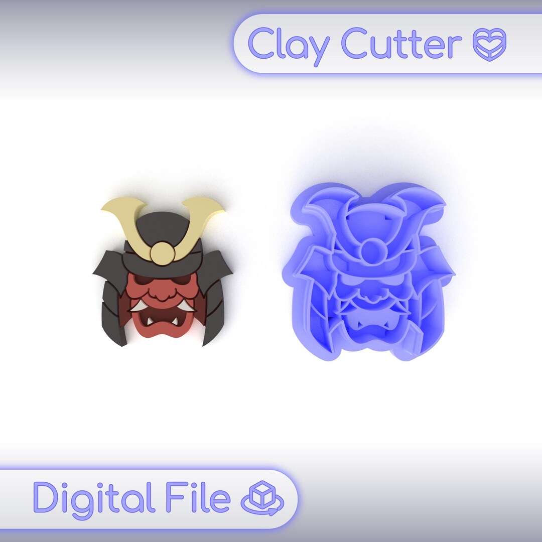 Polymer Clay Cutter "samurai Mask" | Digital STL File | Earring Cutter ...