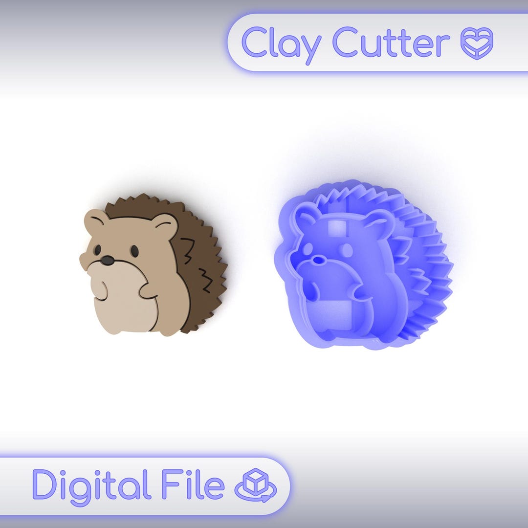 Hedgehog Polymer Clay Cutter | Earring Making STL File (digital ...