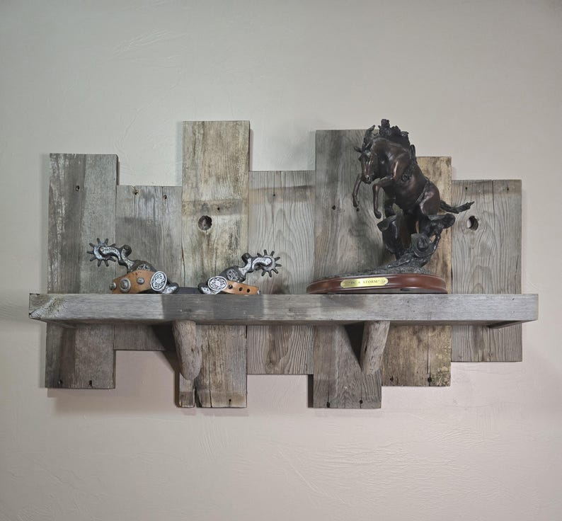 Handcrafted Reclaimed Barn Wood Shelf - Etsy