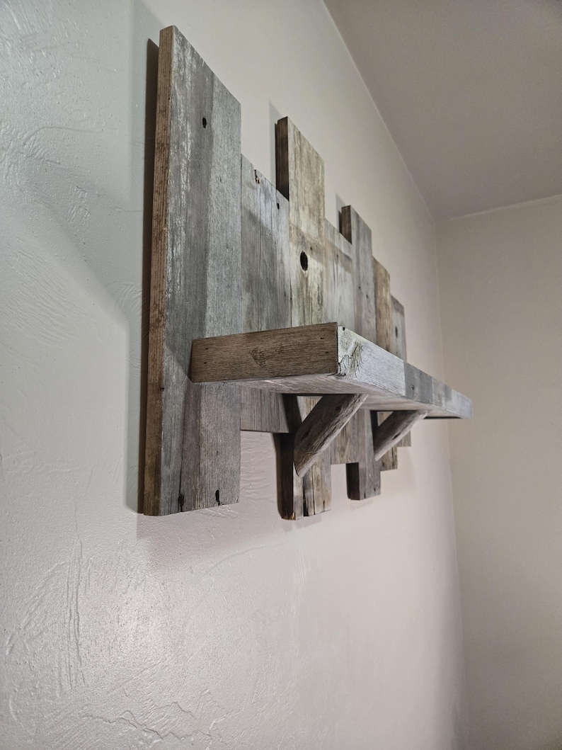 Handcrafted Reclaimed Barn Wood Shelf - Etsy
