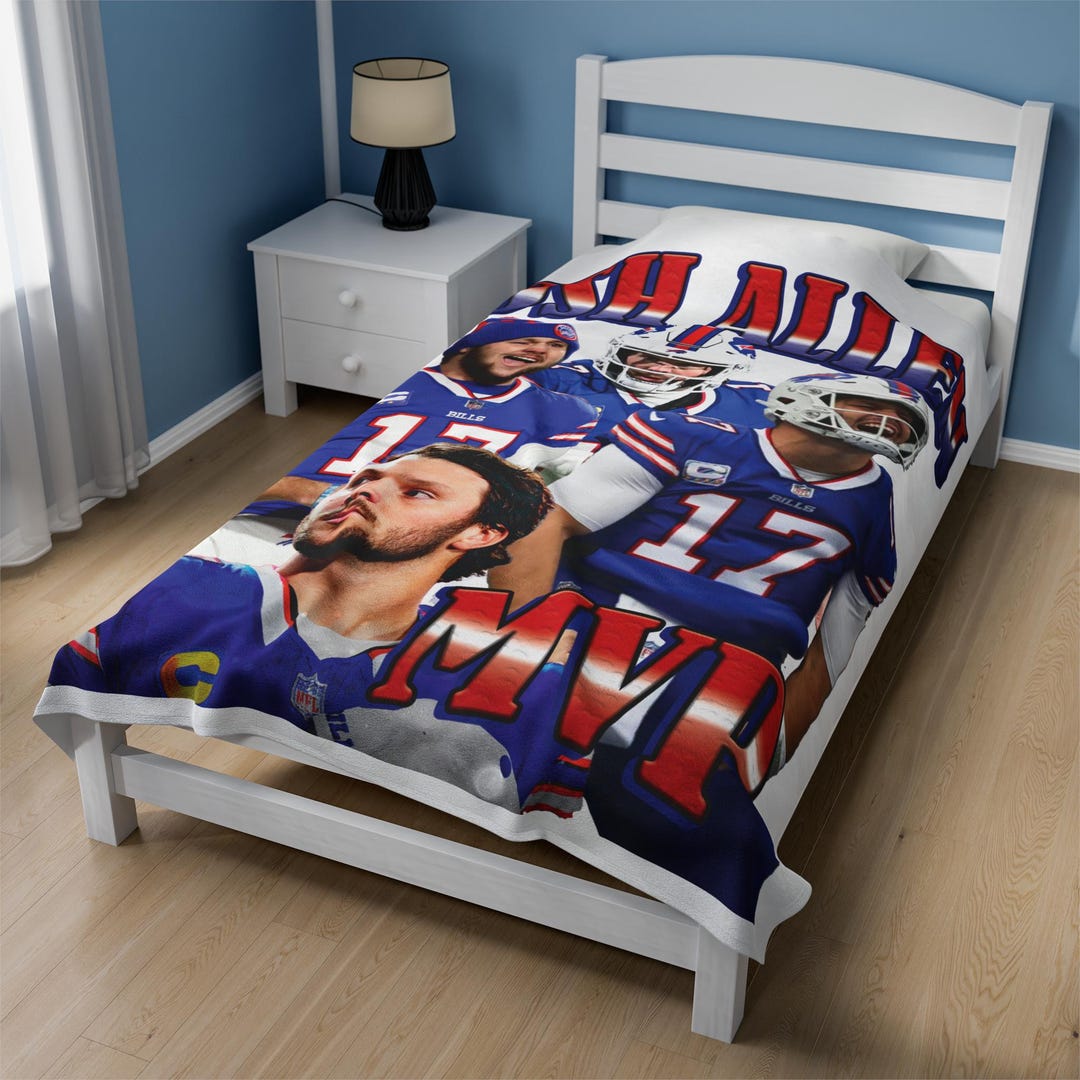 Josh Allen MVP Blanket | Bills Mafia Plush Velveteen Blanket | Bills ...
