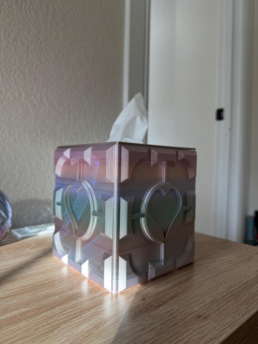 Companion Cube Tissue Box Cover Portal-inspired Gaming Home Decor 3D ...