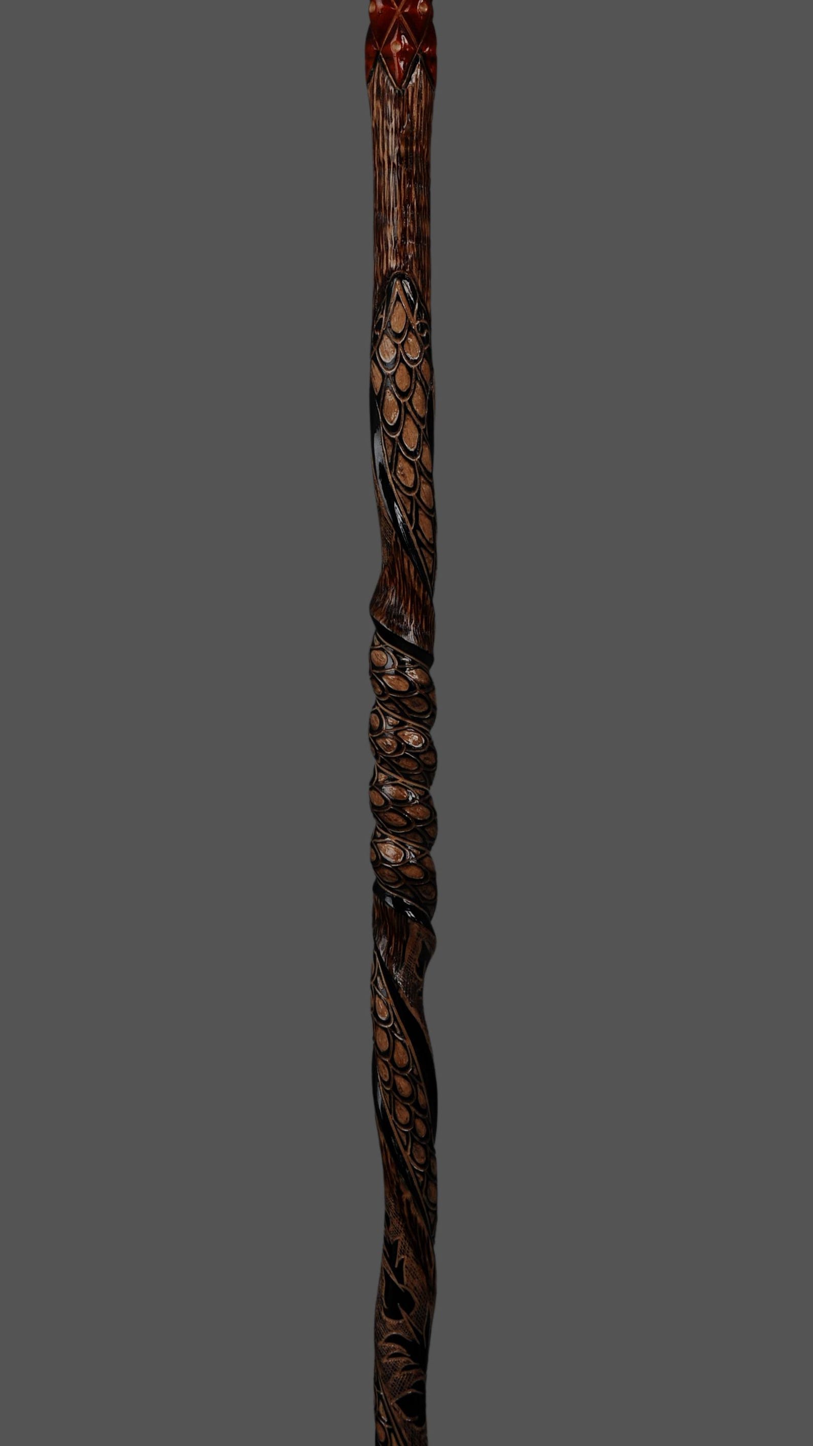 Elegant Cane With Exquisite Leaf and Diamond Pattern – Handmade Walking ...