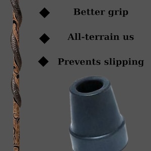 Majestic Twist - Handcrafted Wooden Walking Cane, Elegant Carved Design ...