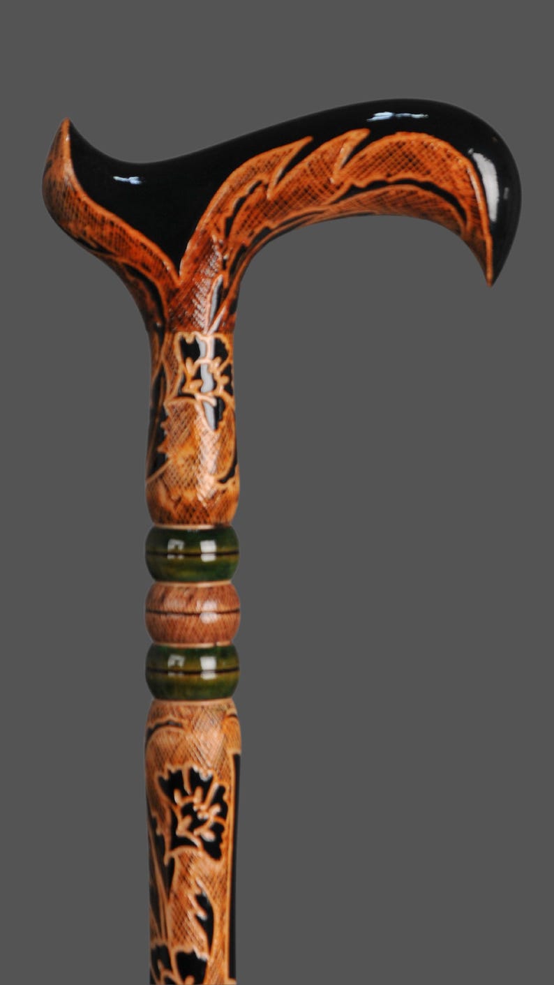 Forestspire Cane – Handmade Wood Walking Stick, Carved Cane Gift ...